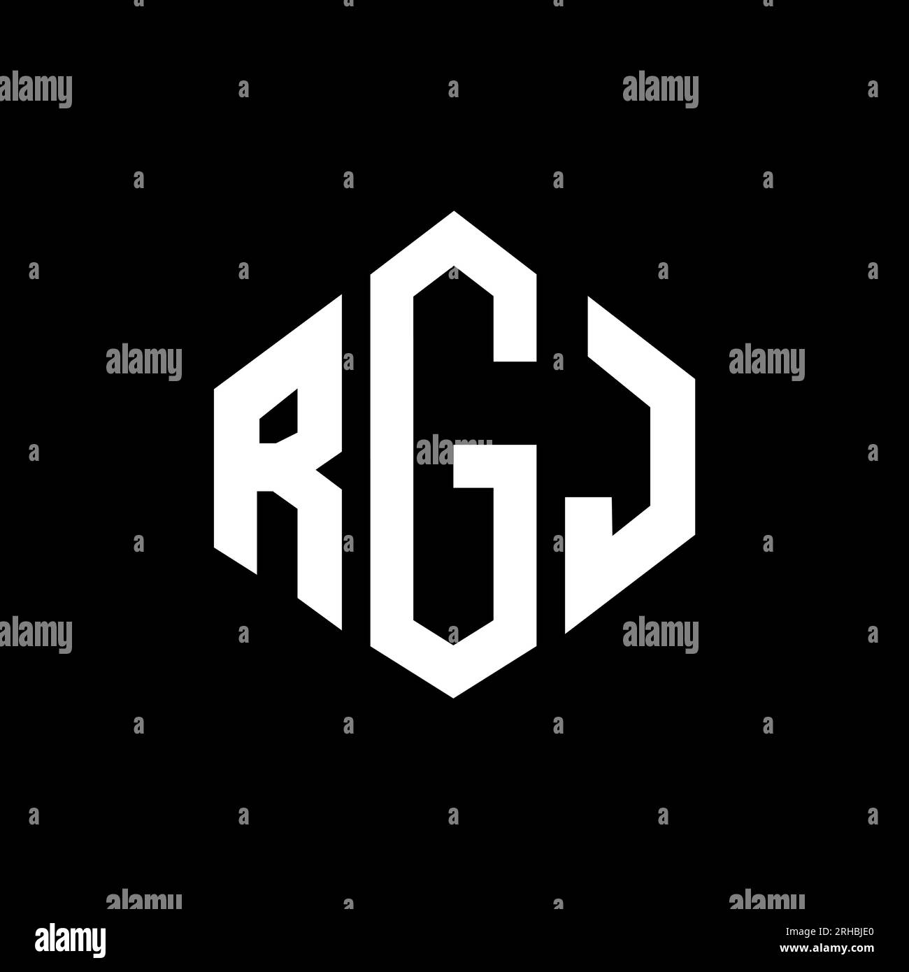 RGJ letter logo design with polygon shape. RGJ polygon and cube shape ...