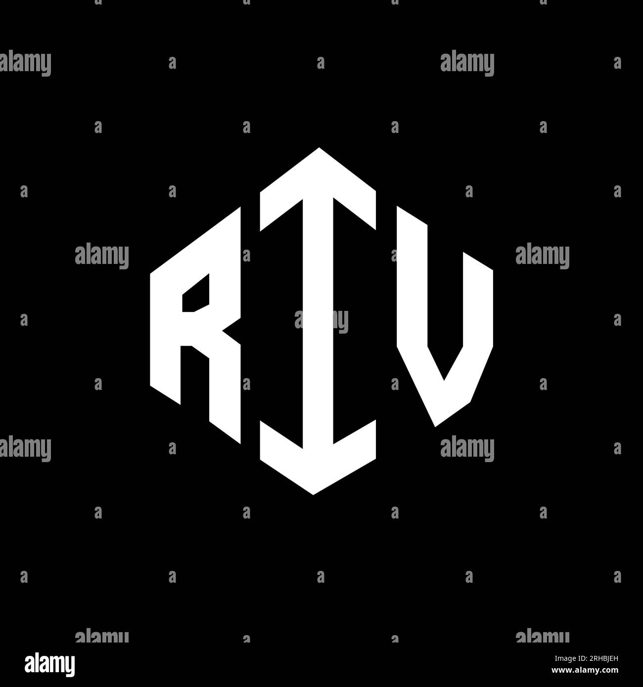 RIV letter logo design with polygon shape. RIV polygon and cube shape ...