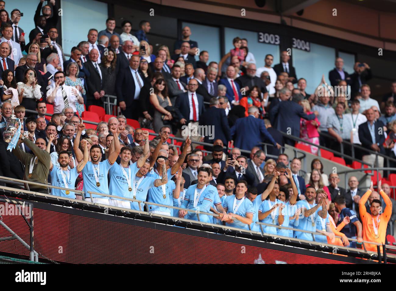 Manager of Manchester City, Pep Guardiola lifts the FA Cup Trophy in ...