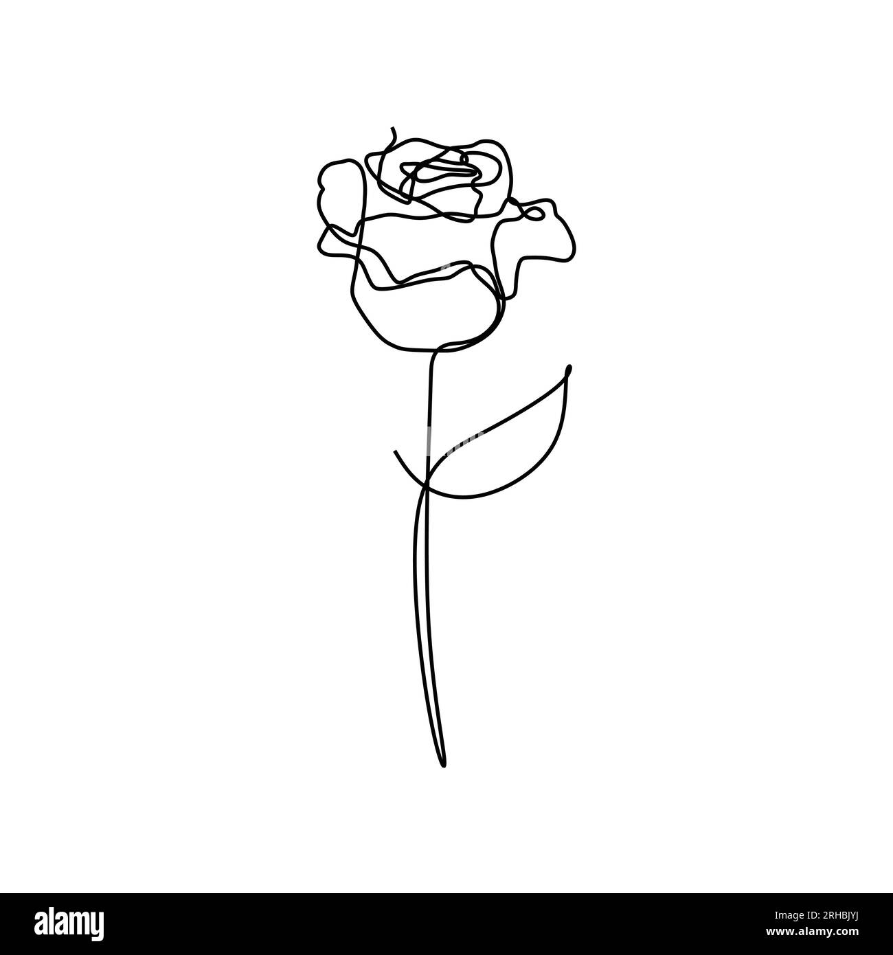Rose flower one line vector minimalism drawing style Stock Vector Image ...