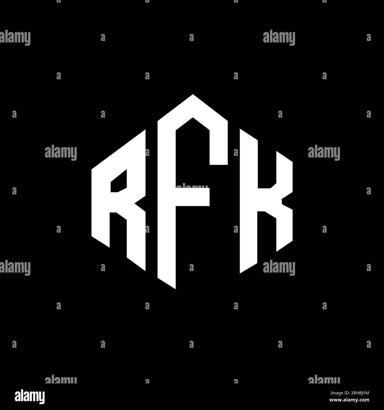 RFK letter logo design with polygon shape. RFK polygon and cube shape ...