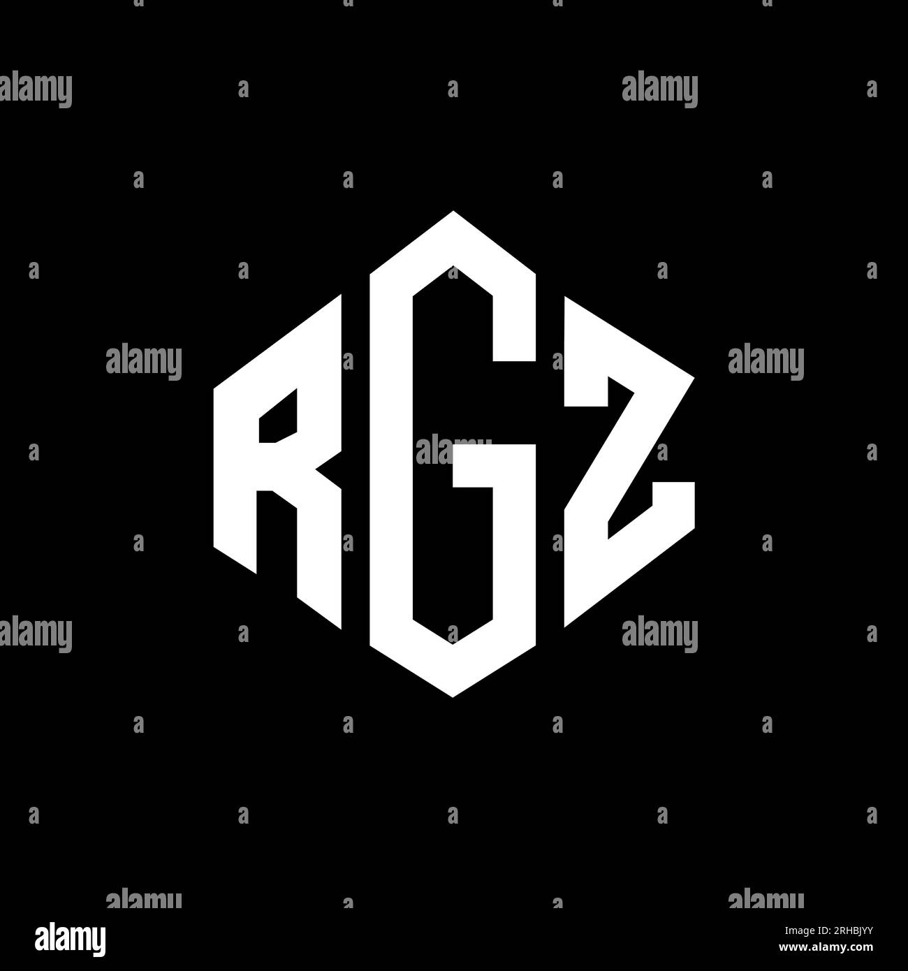 RGZ letter logo design with polygon shape. RGZ polygon and cube shape logo design. RGZ hexagon ...