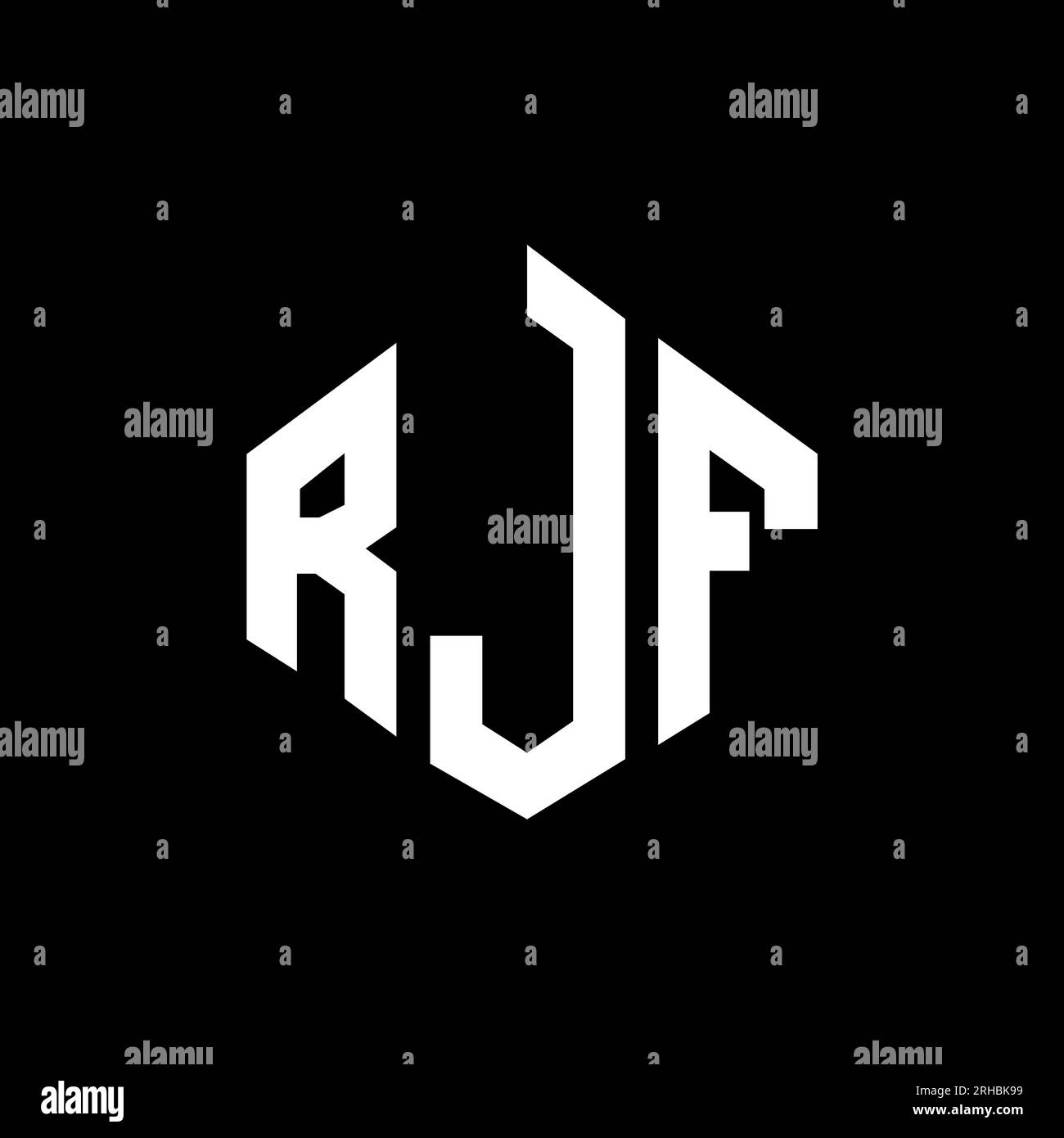 RJF letter logo design with polygon shape. RJF polygon and cube shape ...