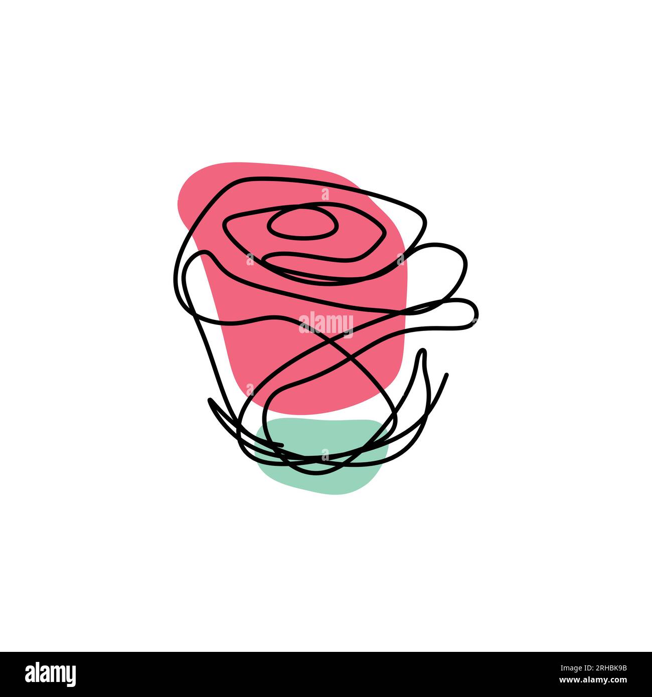 Rose flower one line art single drawing vector illustration minimalist ...