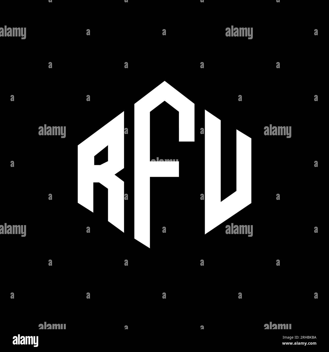 RFU letter logo design with polygon shape. RFU polygon and cube shape ...