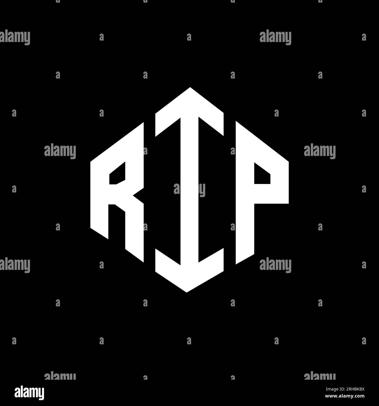 RIP letter logo design with polygon shape. RIP polygon and cube shape ...