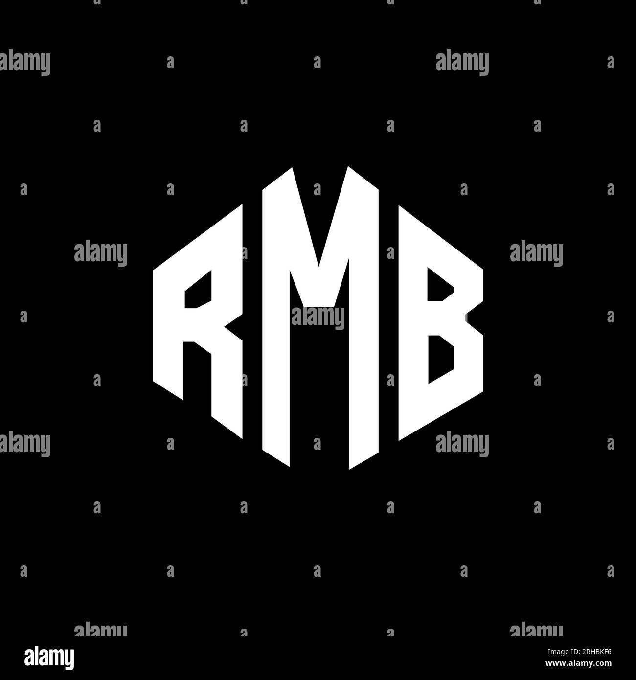 RMB letter logo design with polygon shape. RMB polygon and cube shape ...