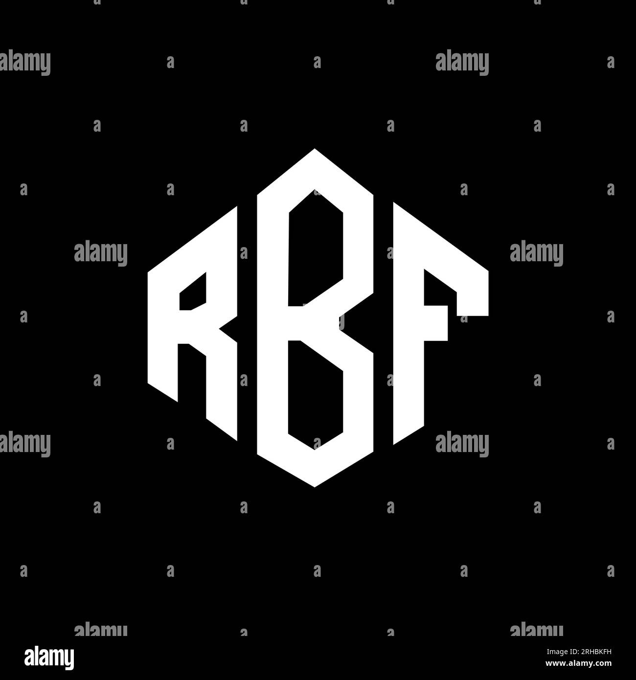 RBF letter logo design with polygon shape. RBF polygon and cube shape logo design. RBF hexagon ...