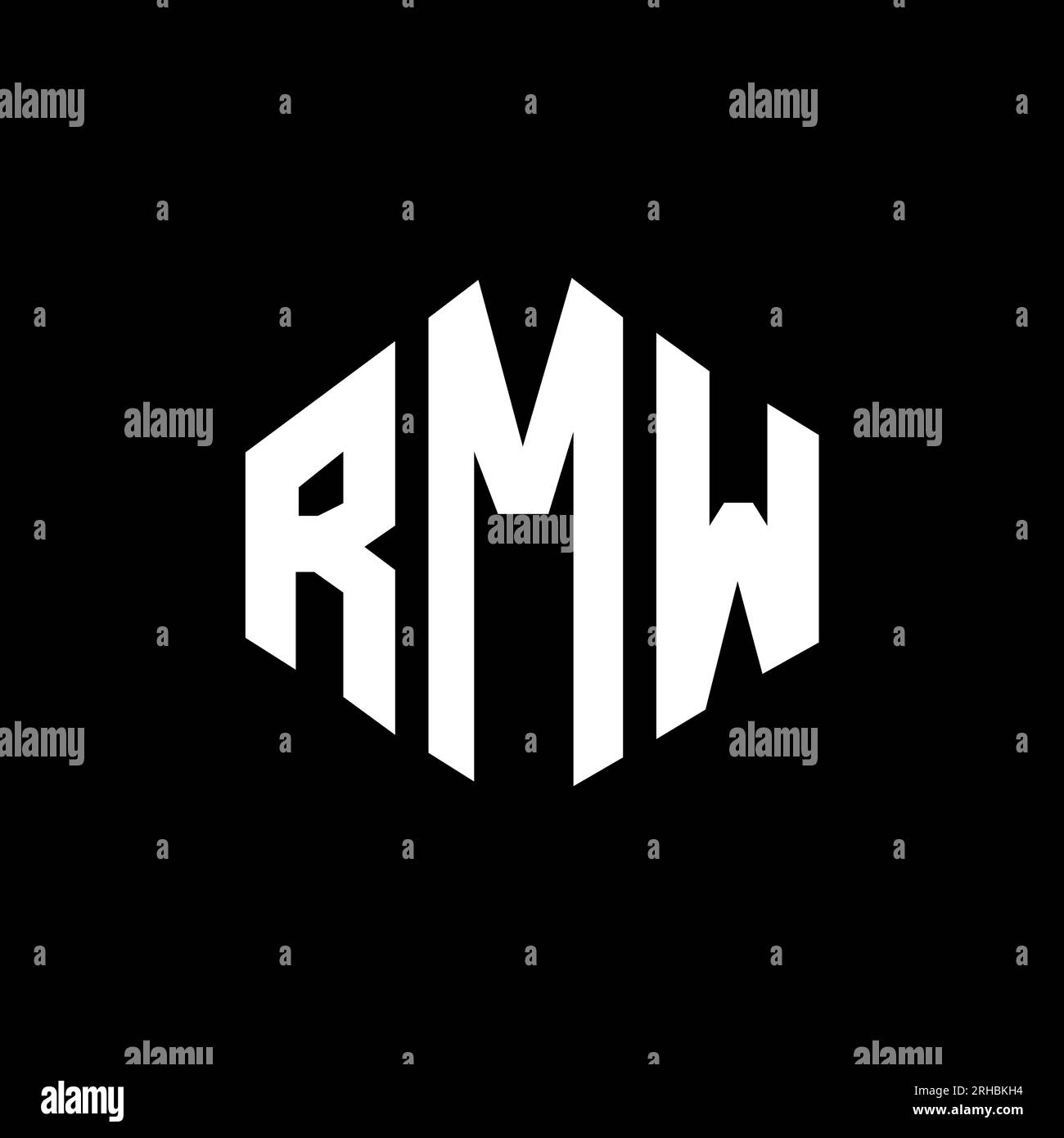 RMW letter logo design with polygon shape. RMW polygon and cube shape logo design. RMW hexagon ...