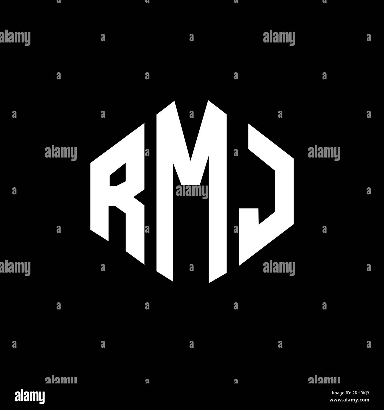 RMJ letter logo design with polygon shape. RMJ polygon and cube shape ...