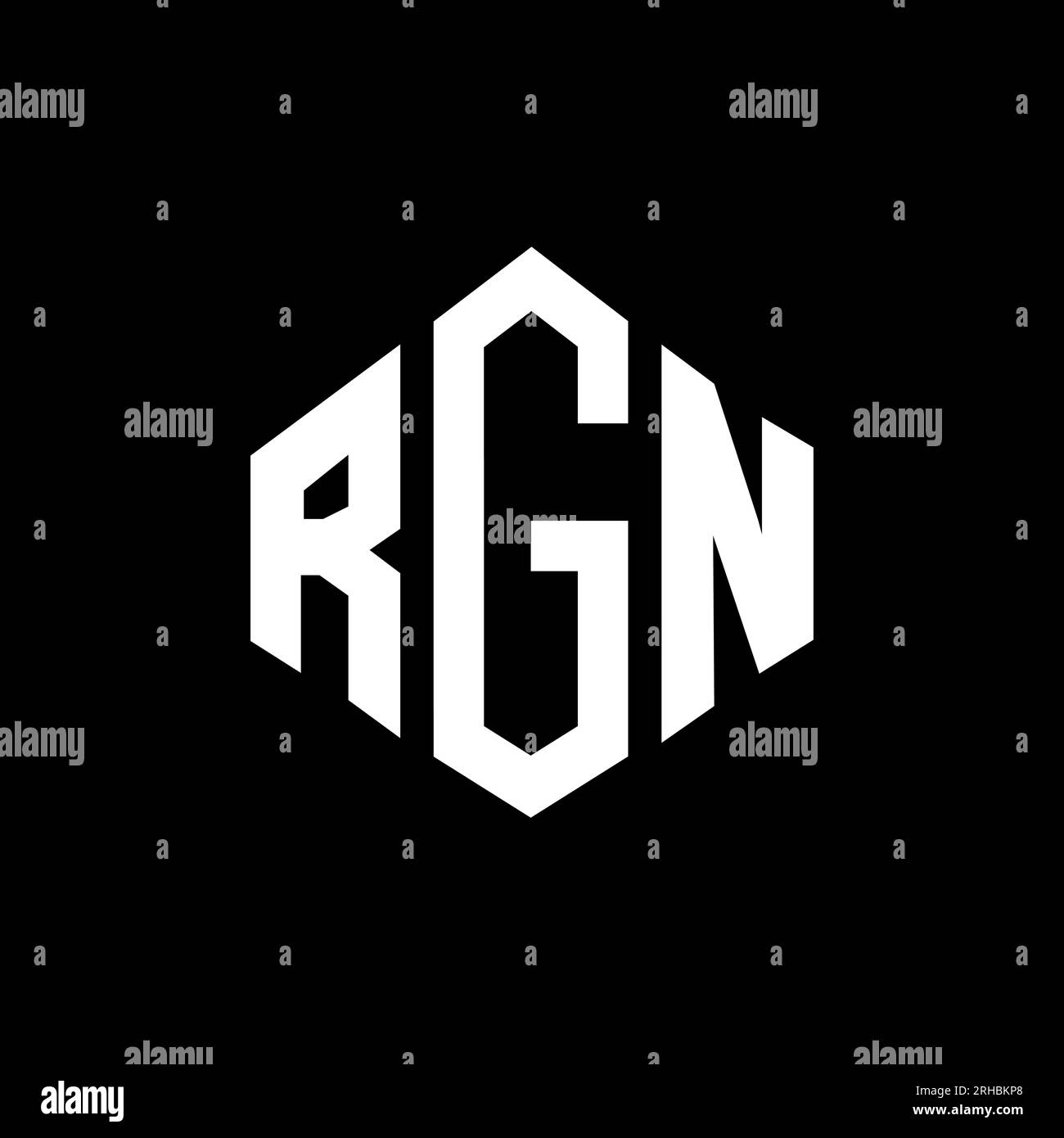 RGN letter logo design with polygon shape. RGN polygon and cube shape ...