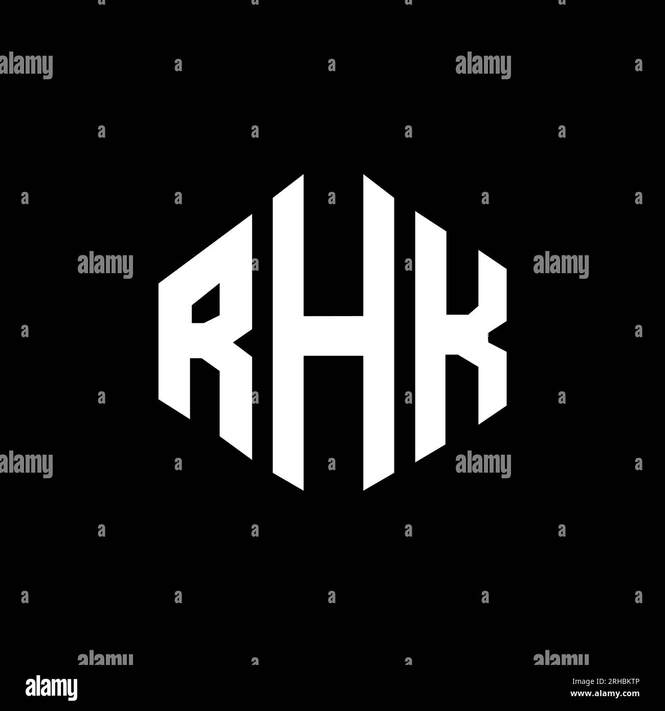 RHK letter logo design with polygon shape. RHK polygon and cube shape ...