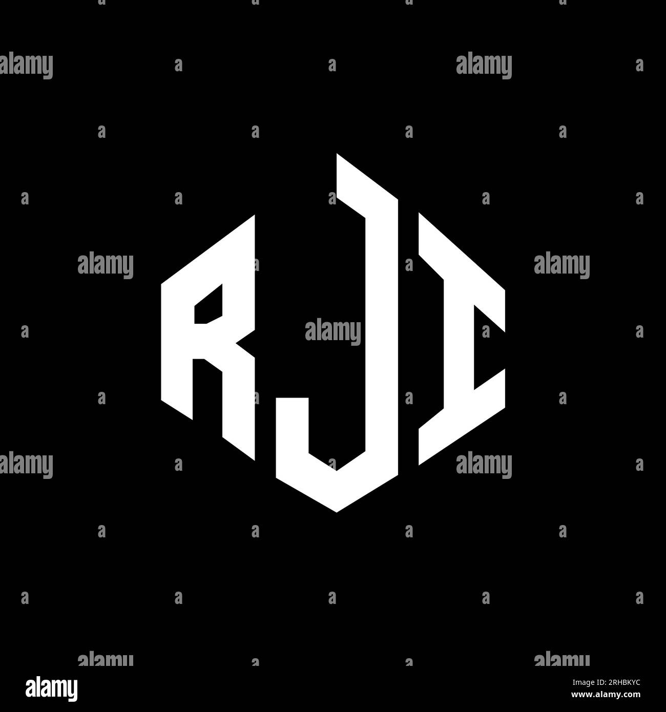 RJI letter logo design with polygon shape. RJI polygon and cube shape ...