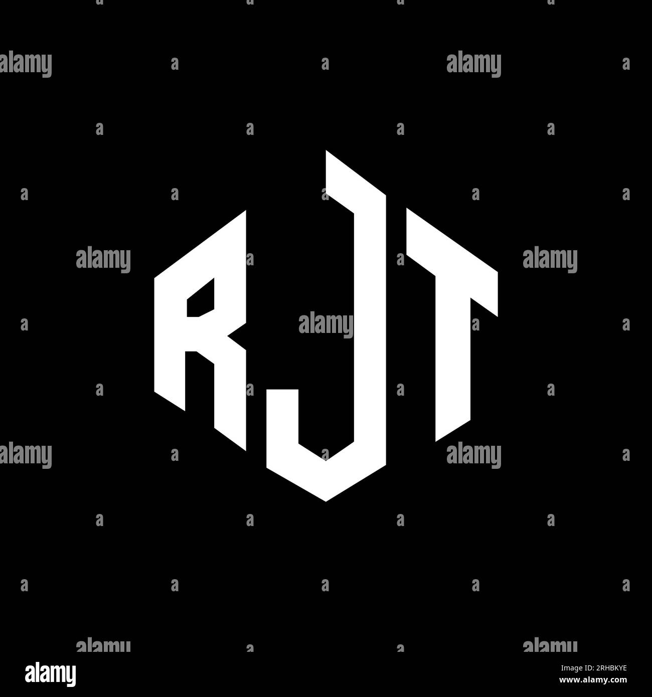 RJT letter logo design with polygon shape. RJT polygon and cube shape ...