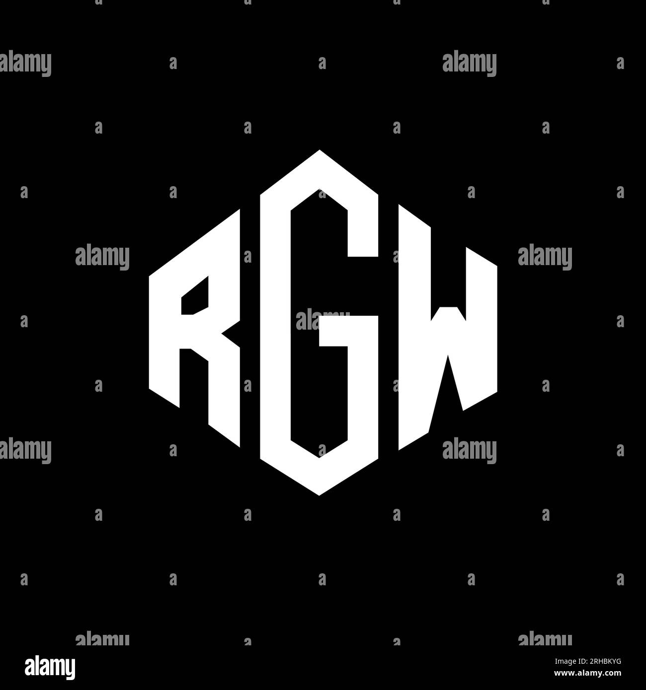 RGW letter logo design with polygon shape. RGW polygon and cube shape ...