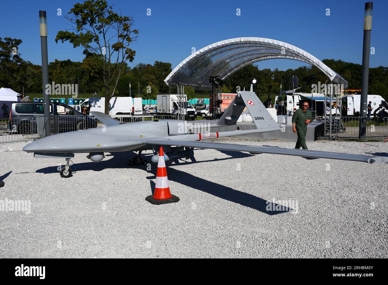 Poland, Warsaw: Polish army presents an UAV drone Bayraktar TB-2 during ...