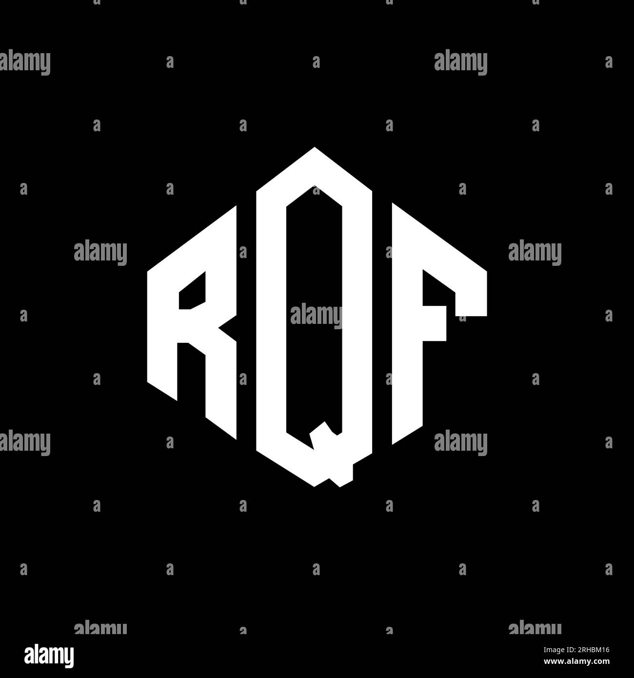 RQF letter logo design with polygon shape. RQF polygon and cube shape ...