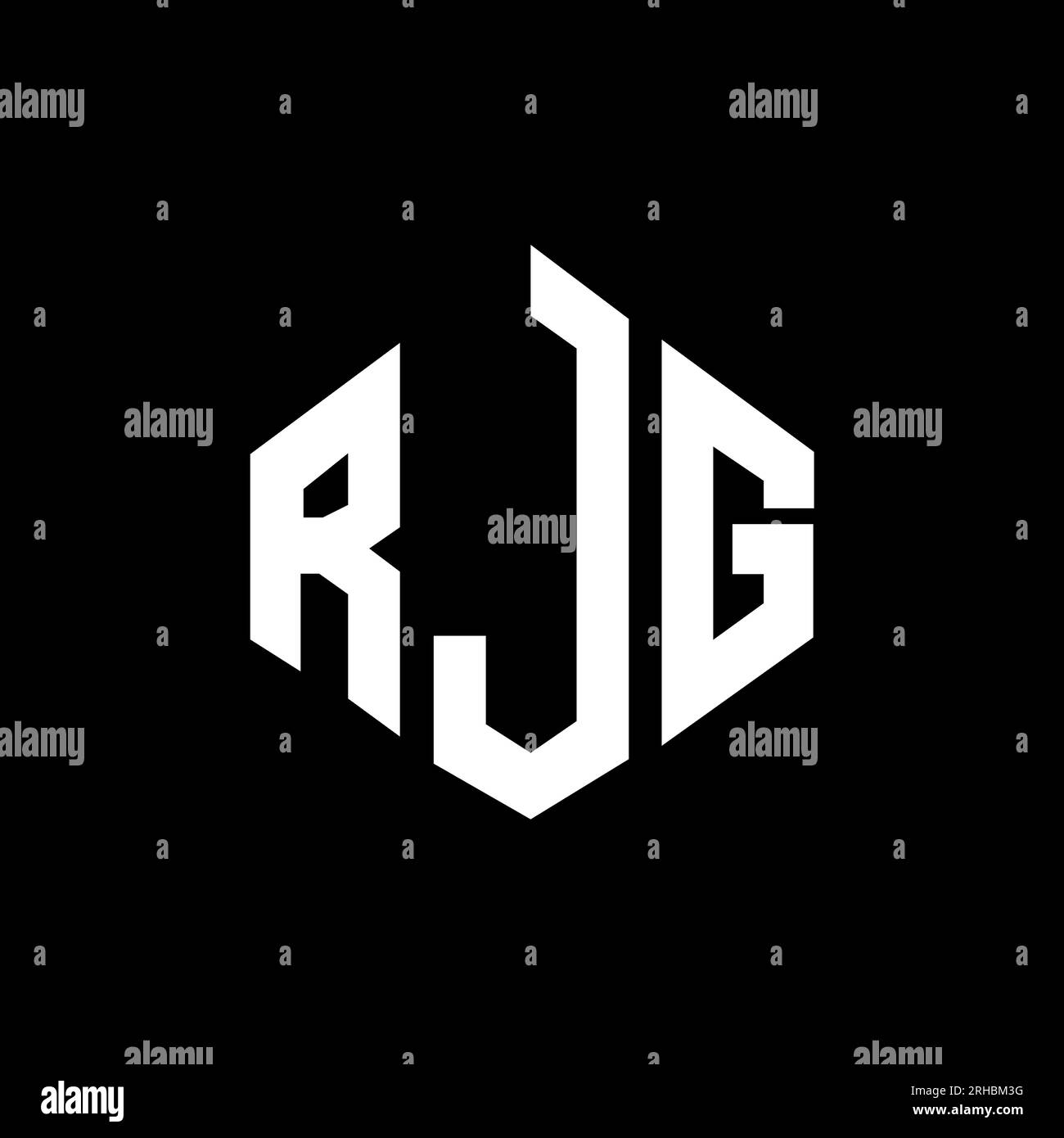 RJG letter logo design with polygon shape. RJG polygon and cube shape ...