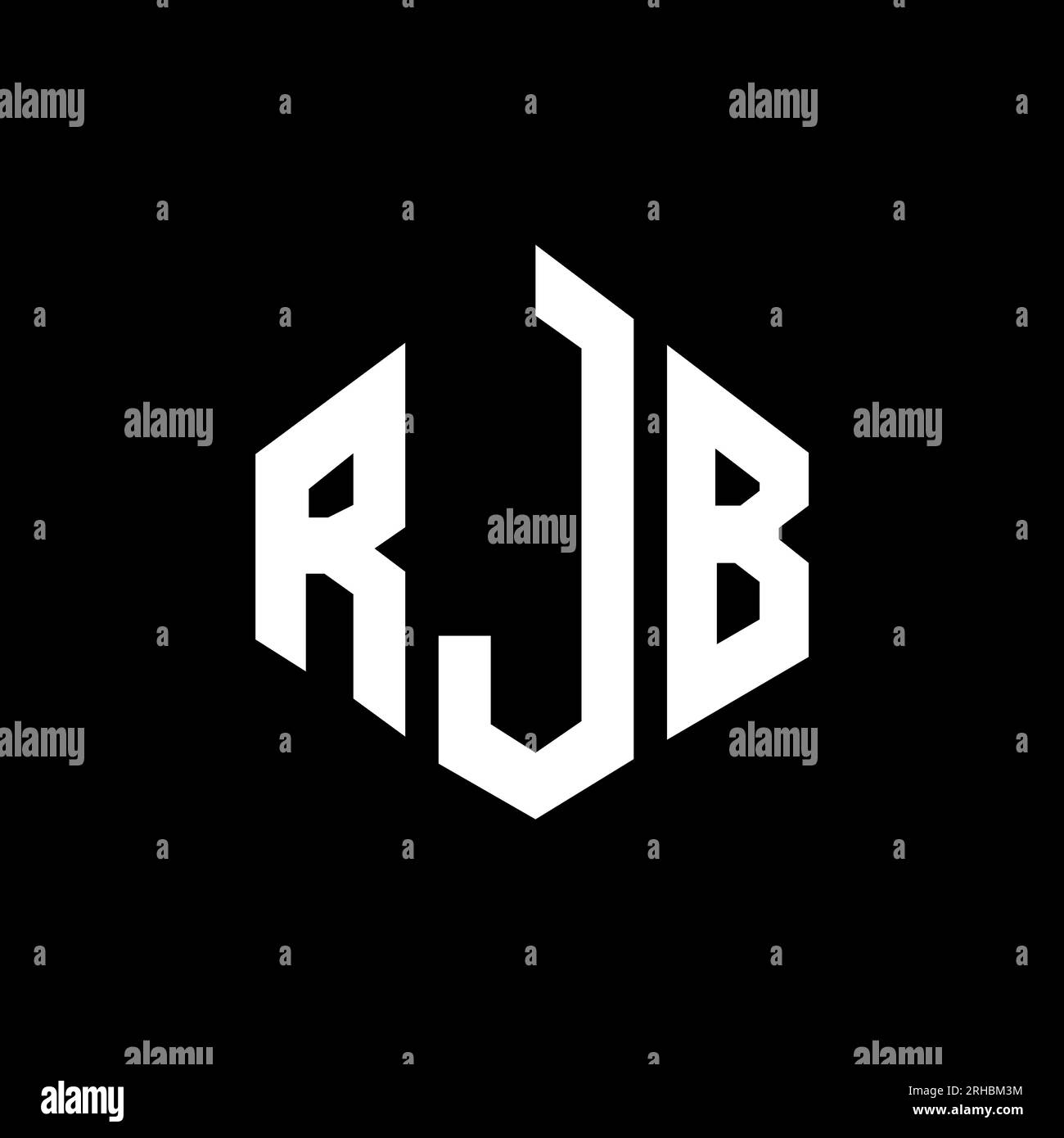 RJB letter logo design with polygon shape. RJB polygon and cube shape ...
