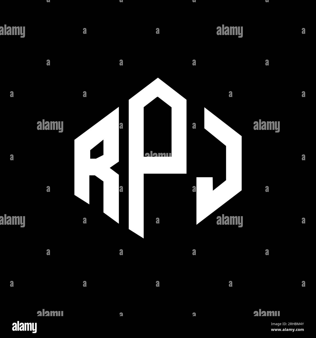 RPJ letter logo design with polygon shape. RPJ polygon and cube shape ...