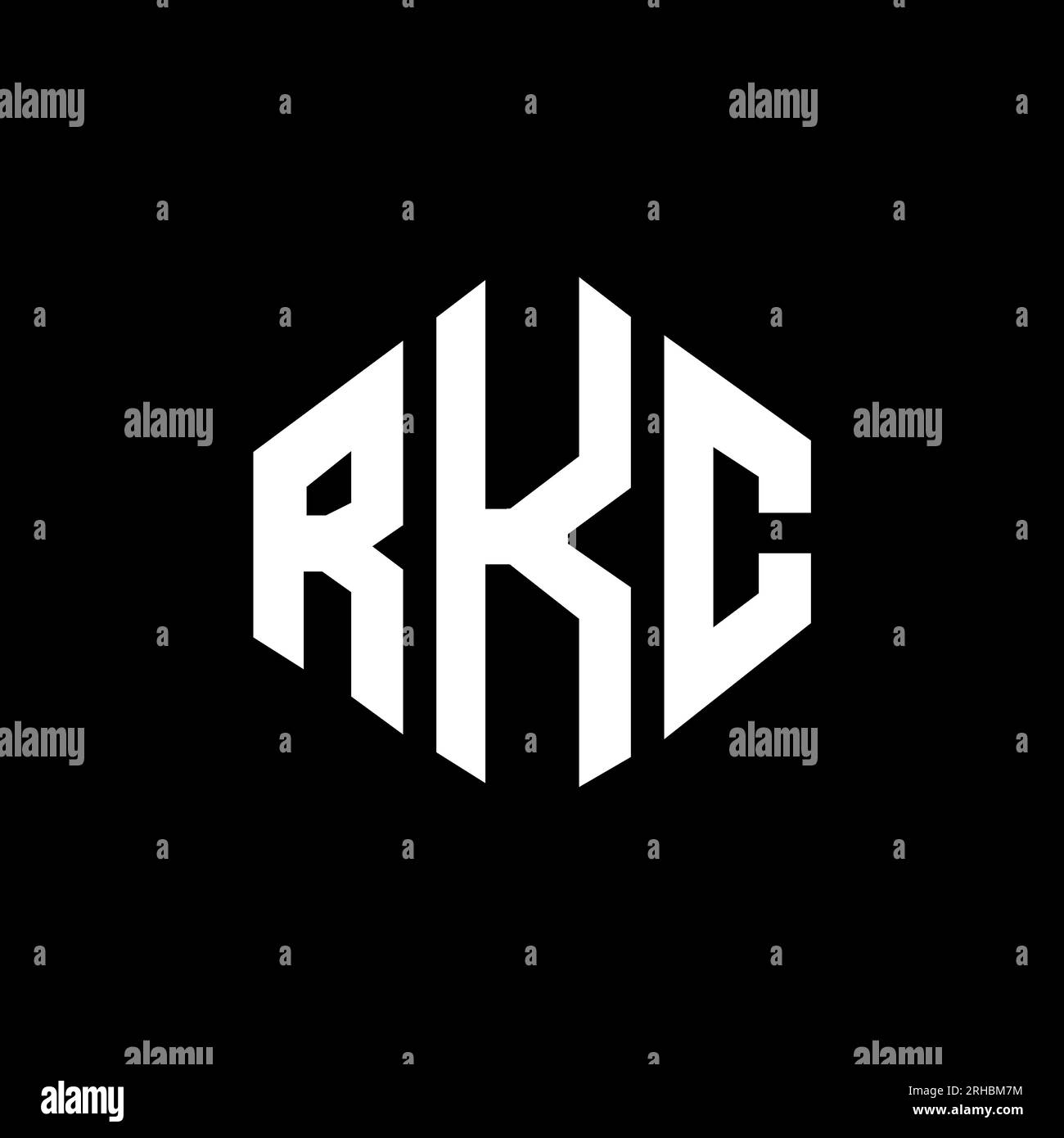 RKC letter logo design with polygon shape. RKC polygon and cube shape ...