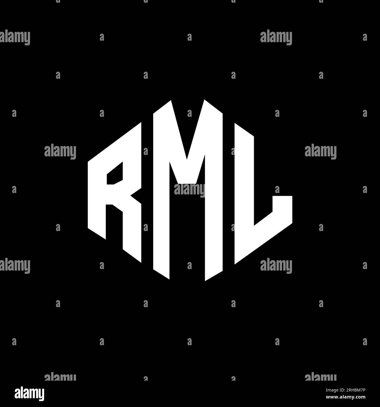 RML letter logo design with polygon shape. RML polygon and cube shape ...