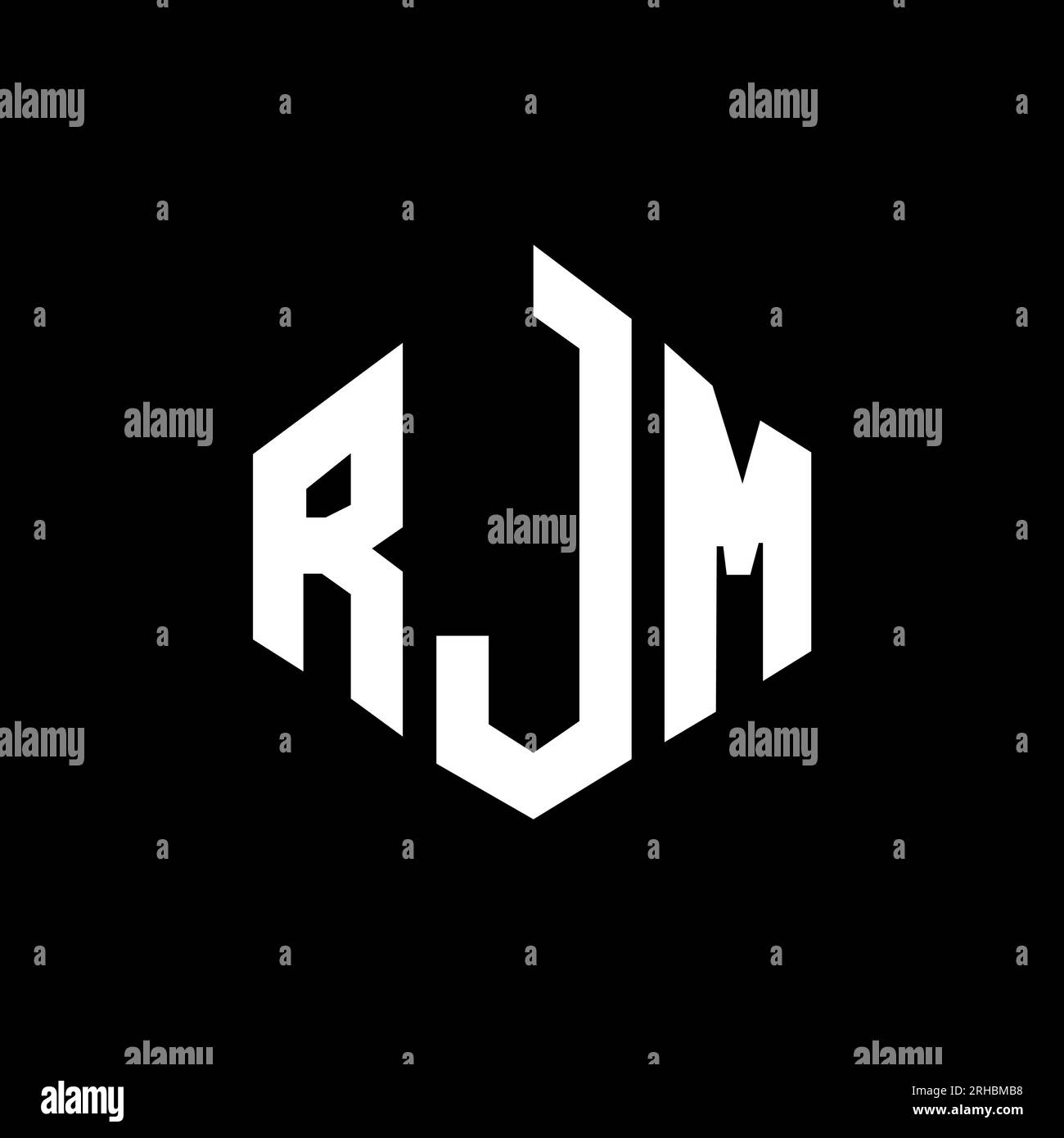 RJM letter logo design with polygon shape. RJM polygon and cube shape ...