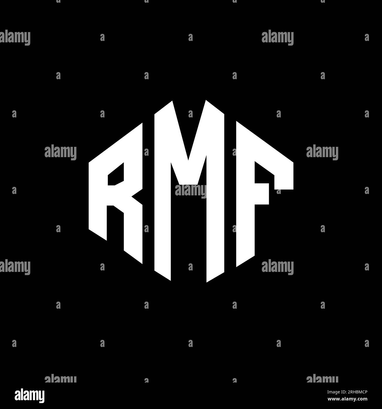 RMF letter logo design with polygon shape. RMF polygon and cube shape ...