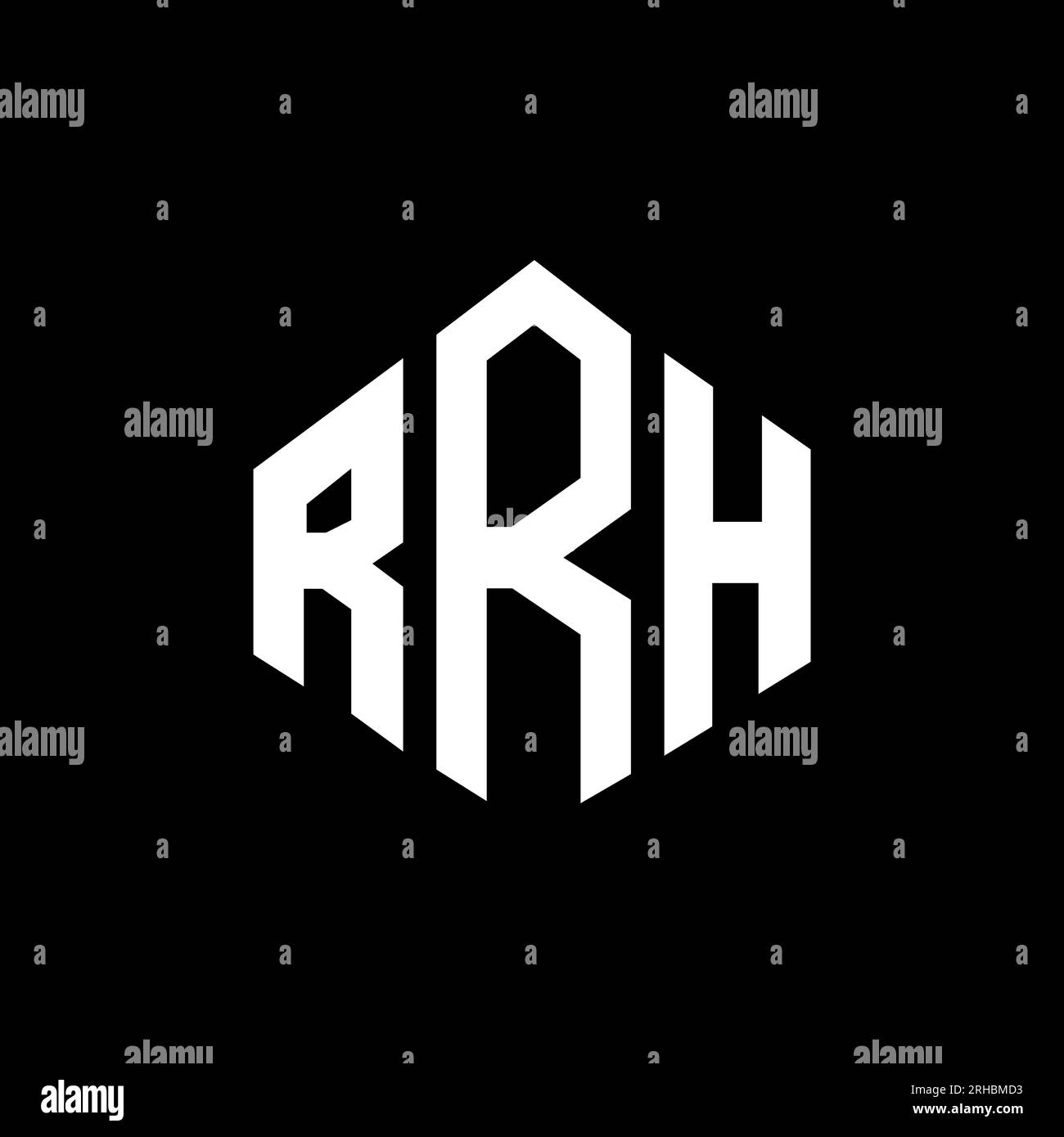 RRH letter logo design with polygon shape. RRH polygon and cube shape ...