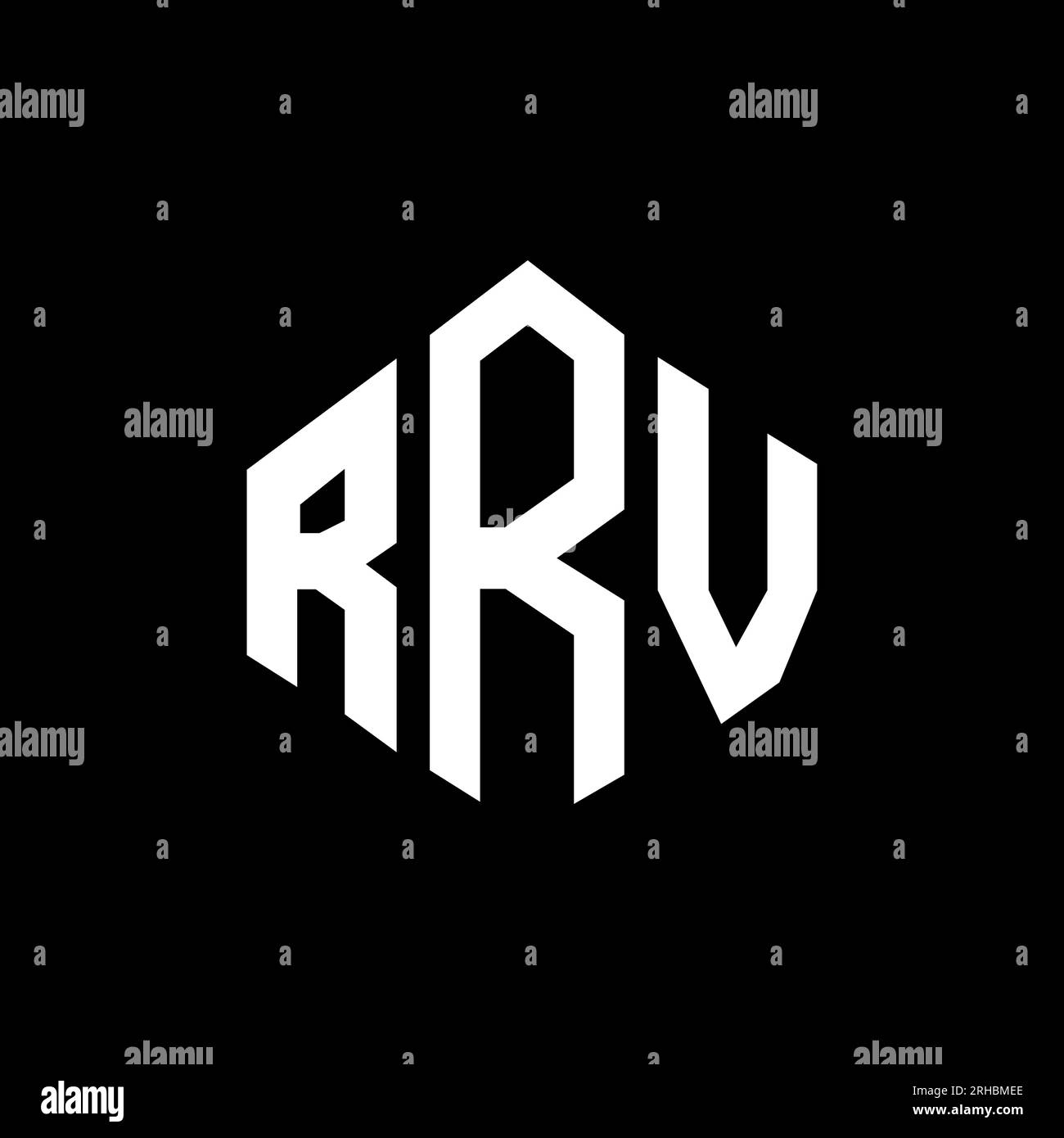 RRV letter logo design with polygon shape. RRV polygon and cube shape ...