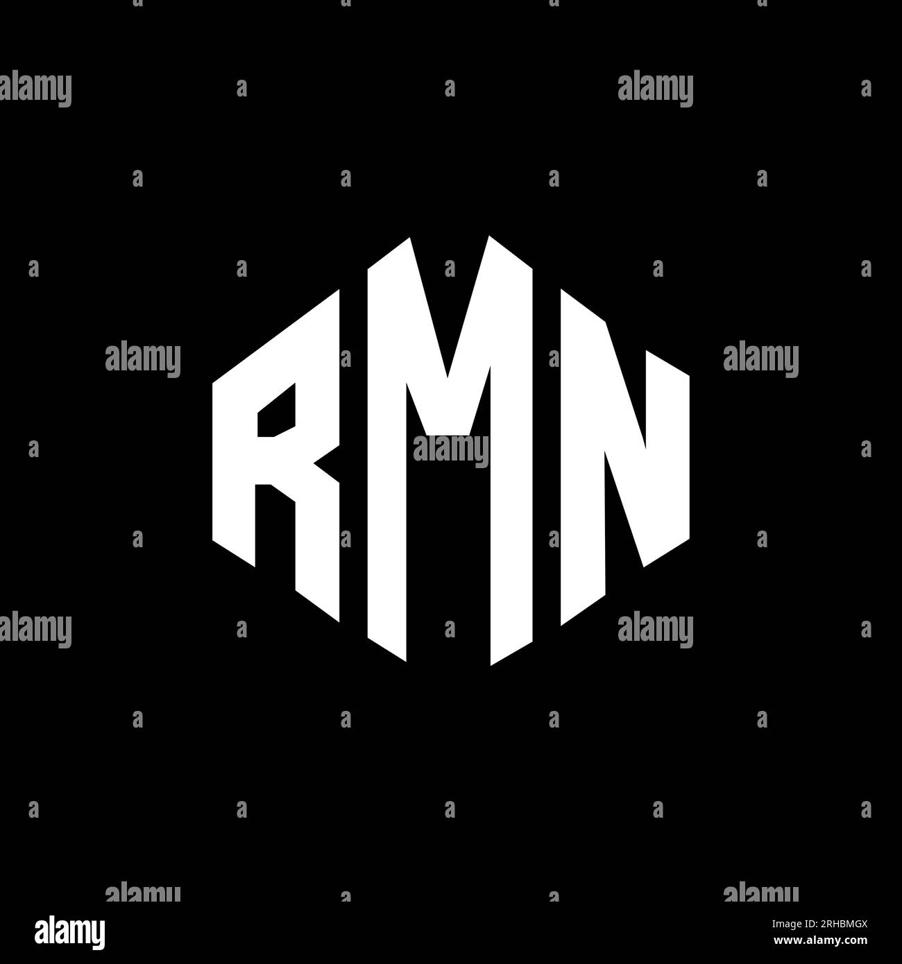 RMN letter logo design with polygon shape. RMN polygon and cube shape ...