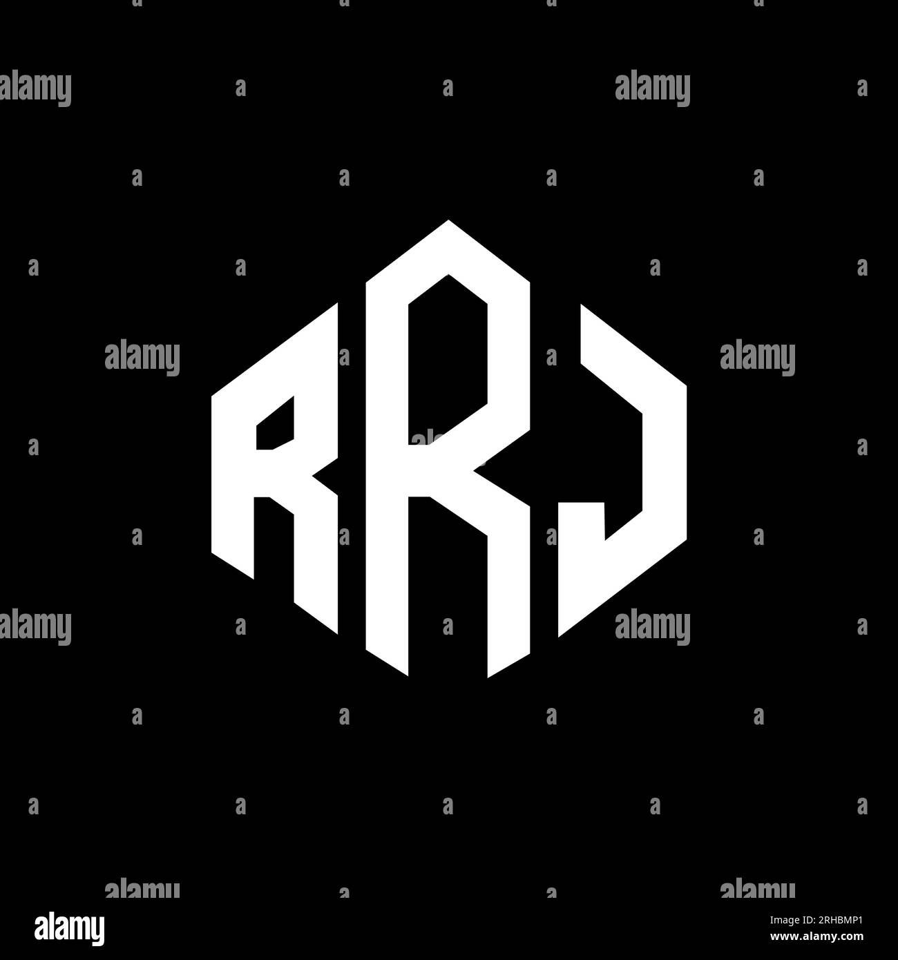 RRJ letter logo design with polygon shape. RRJ polygon and cube shape ...