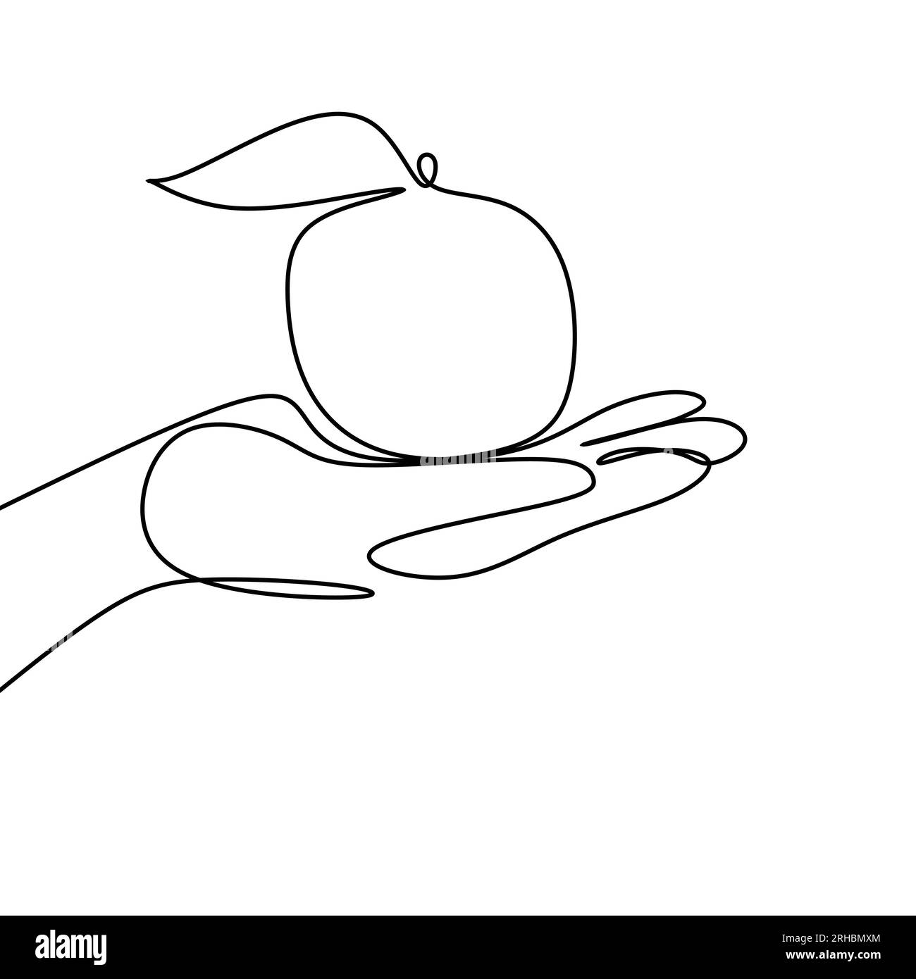 Vector isolated apple continuous Cut Out Stock Images & Pictures - Alamy