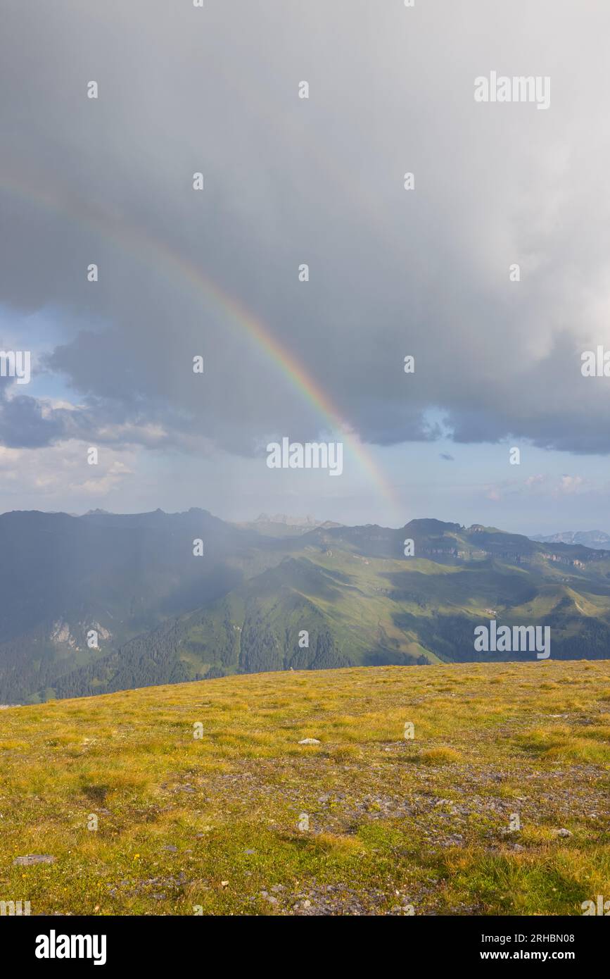 What a wonderful rainbow at the horizon. Beautiful colors. Epic view ...