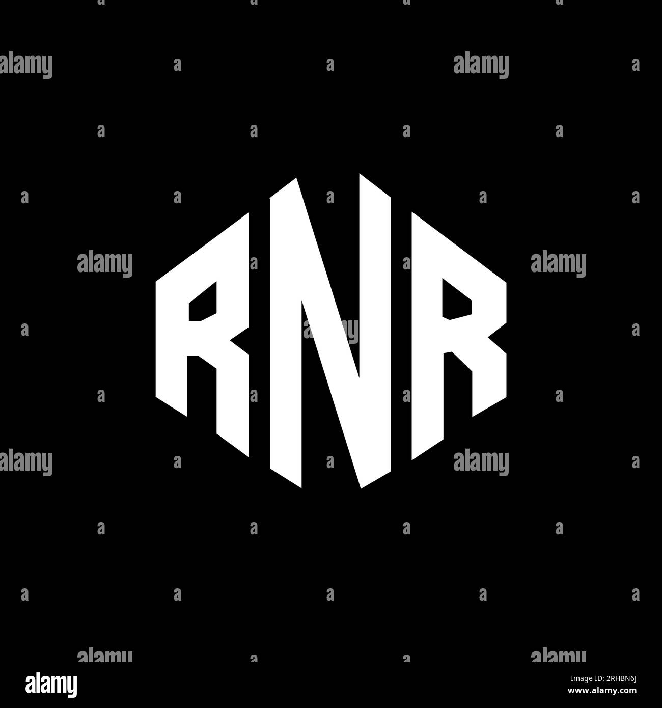 RNR letter logo design with polygon shape. RNR polygon and cube shape ...