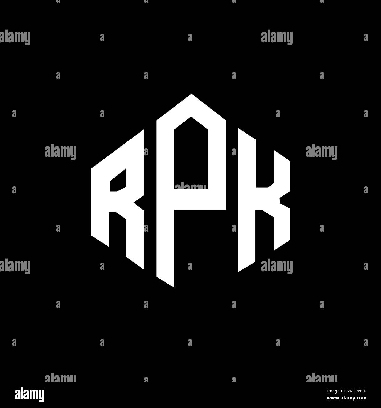 RPK letter logo design with polygon shape. RPK polygon and cube shape ...