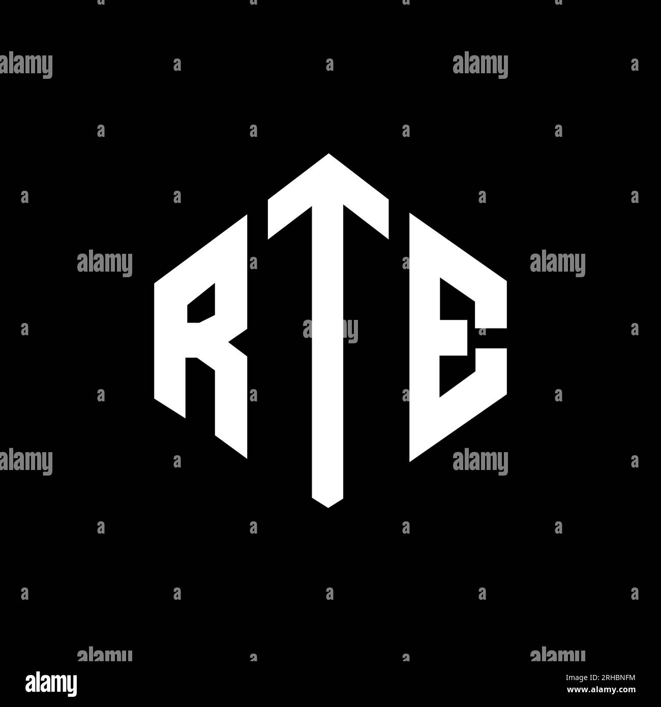 RTE letter logo design with polygon shape. RTE polygon and cube shape ...