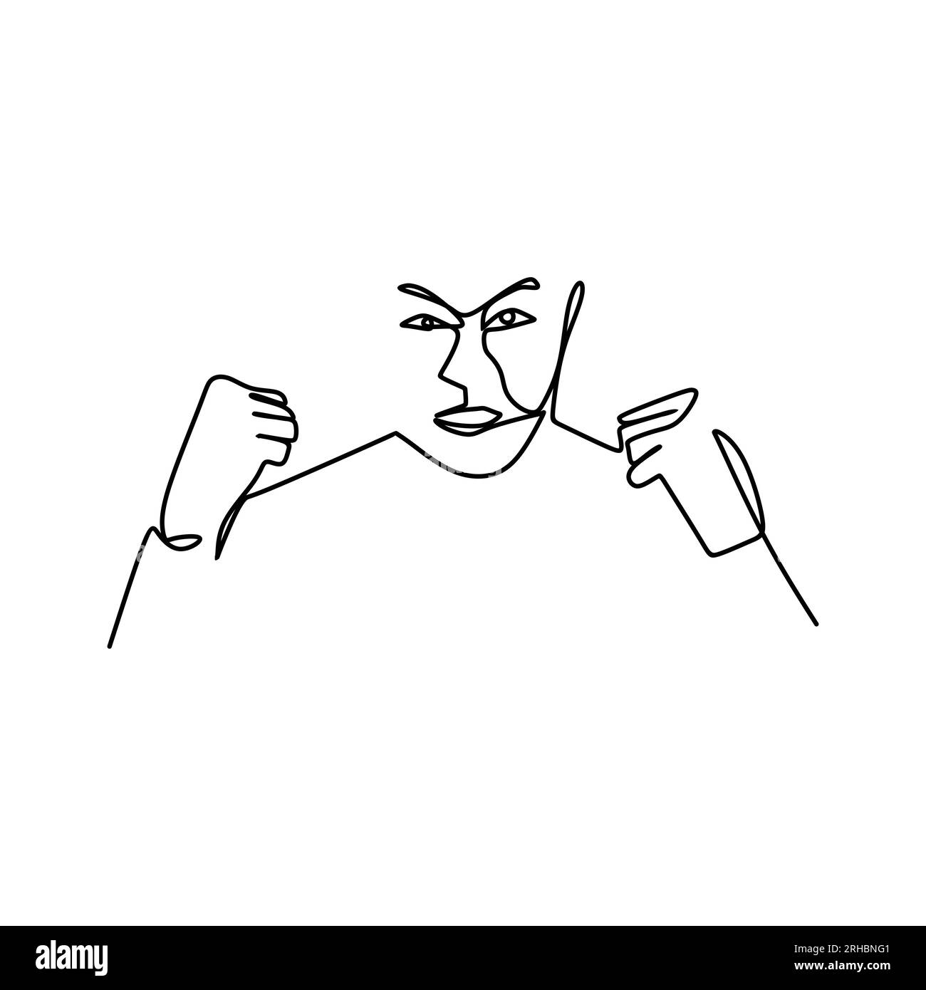 drawing a continuous line of facial expressions Stock Vector Image ...