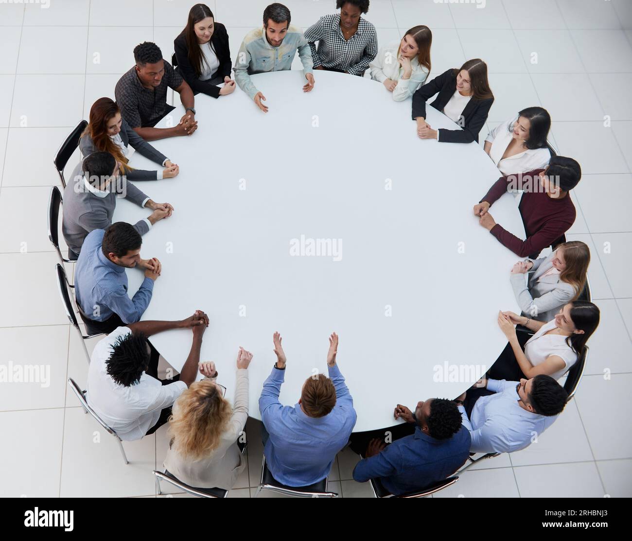 View round conference table from above hi-res stock photography and ...