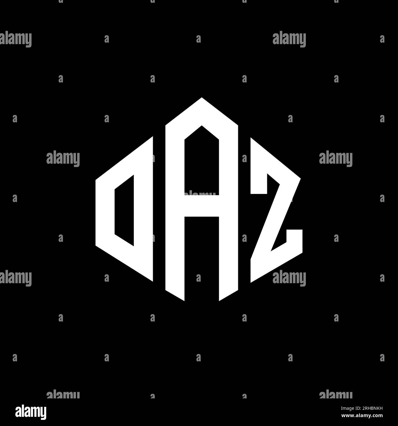 OAZ letter logo design with polygon shape. OAZ polygon and cube shape ...