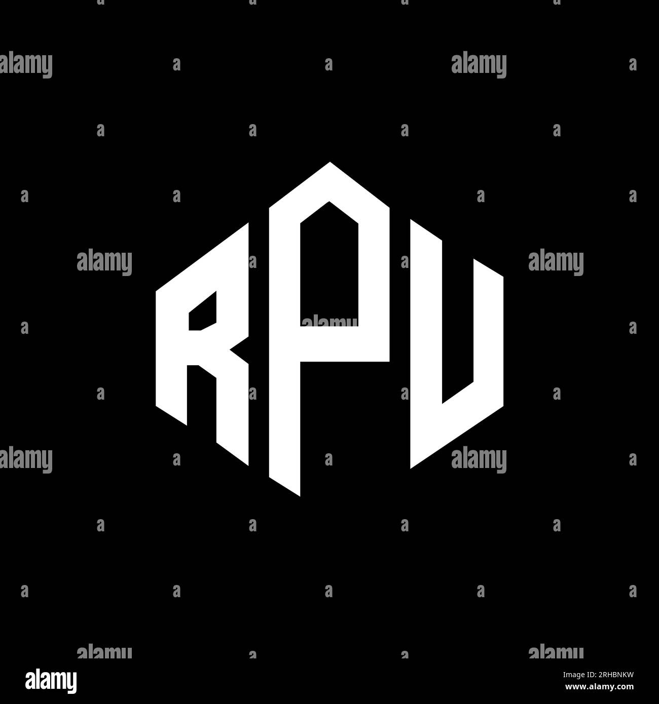 RPU letter logo design with polygon shape. RPU polygon and cube shape ...
