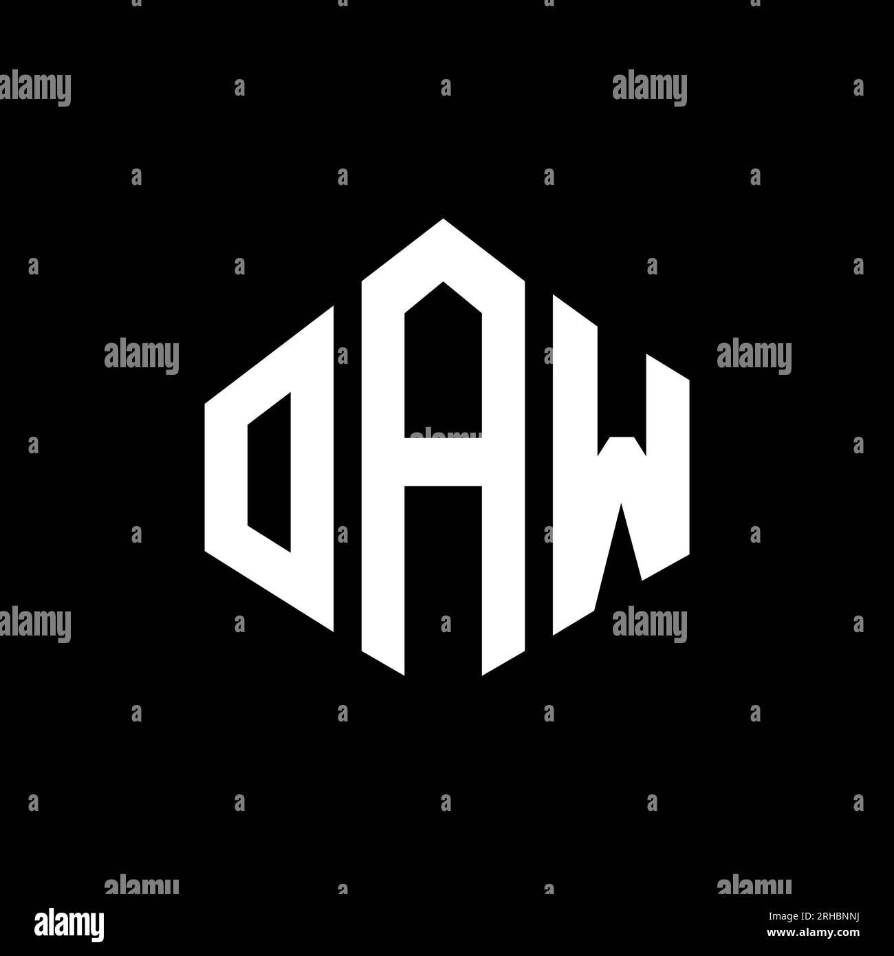 OAW letter logo design with polygon shape. OAW polygon and cube shape ...