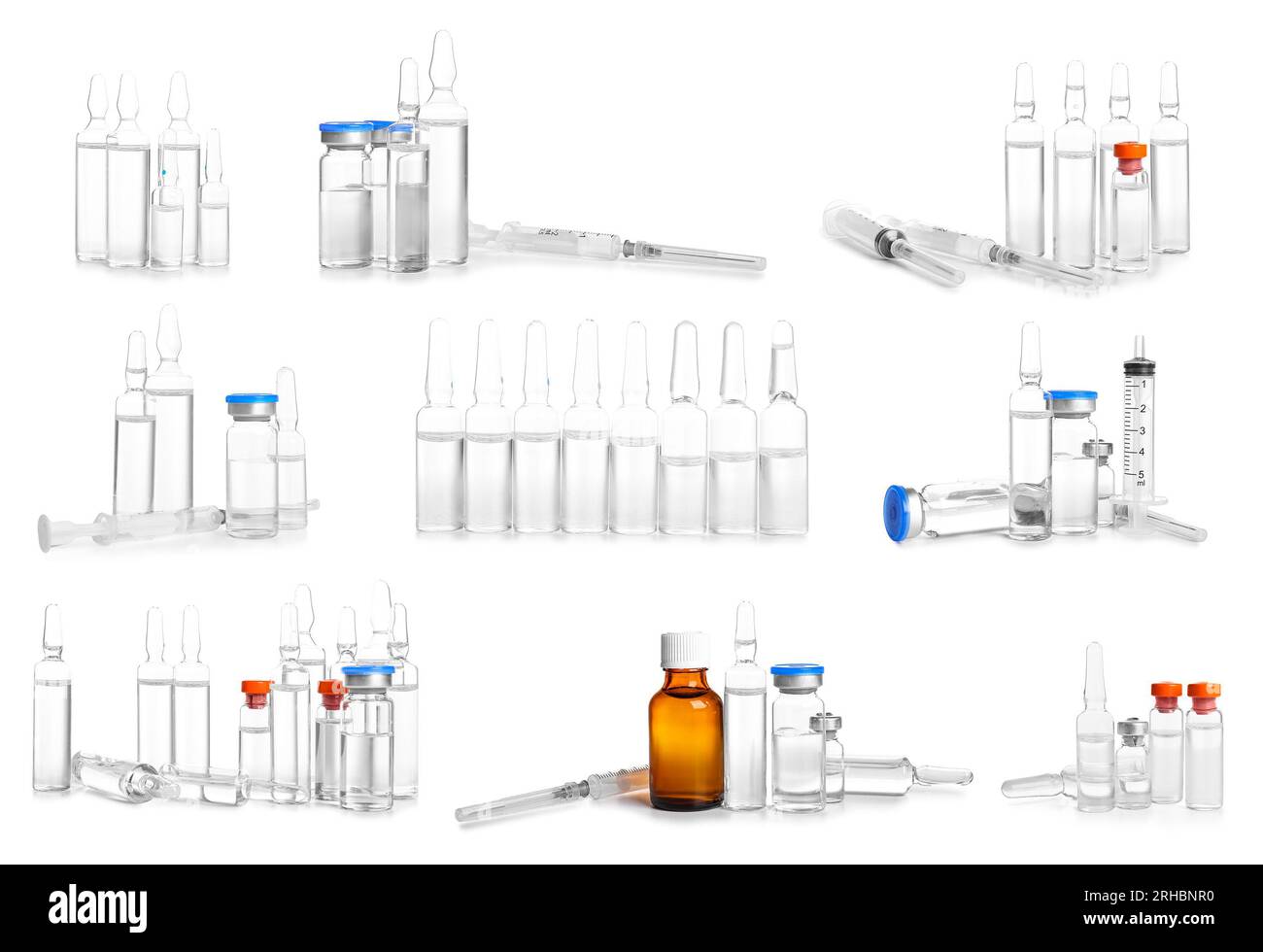 Set of medical ampules on white background Stock Photo - Alamy