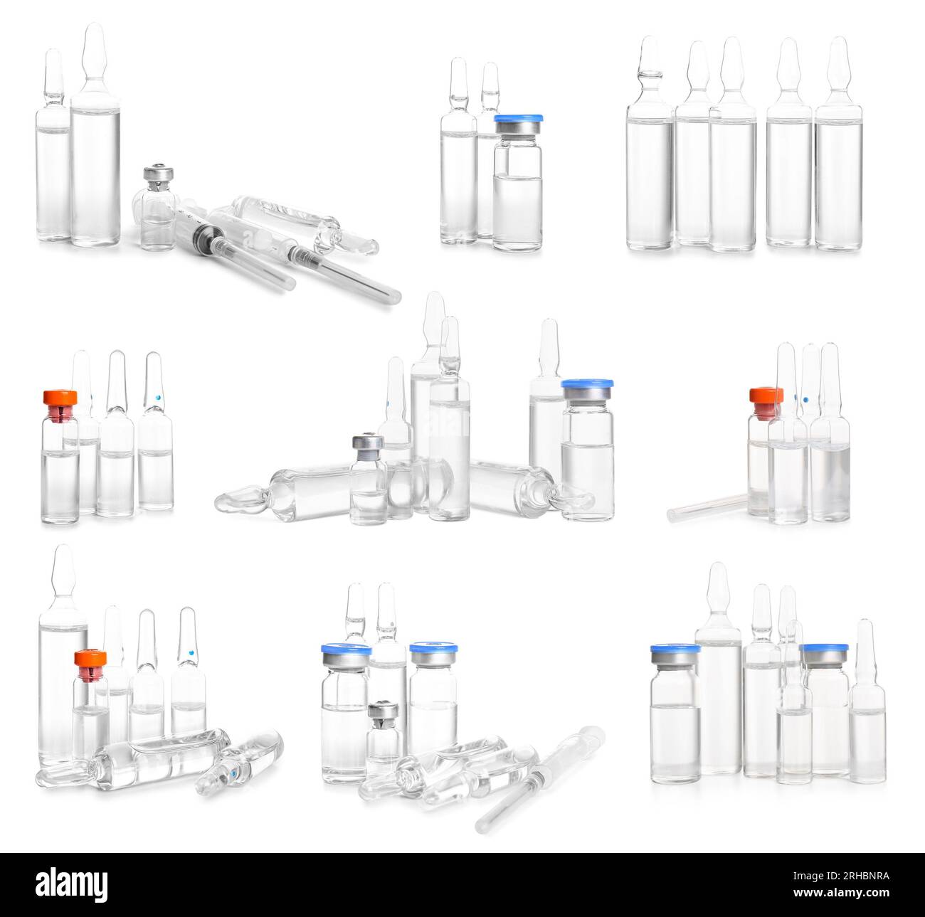 Set of medical ampules on white background Stock Photo - Alamy