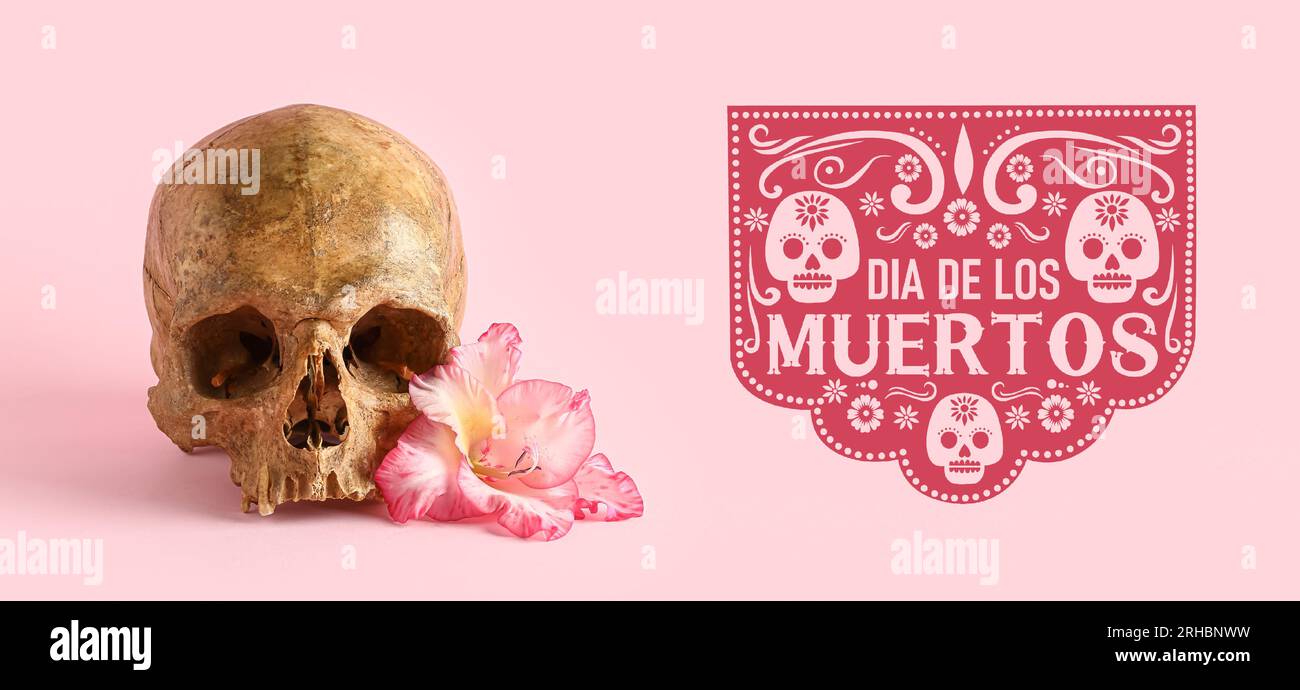 Banner for Mexico's Day of the Dead (El Dia de Muertos) with human ...