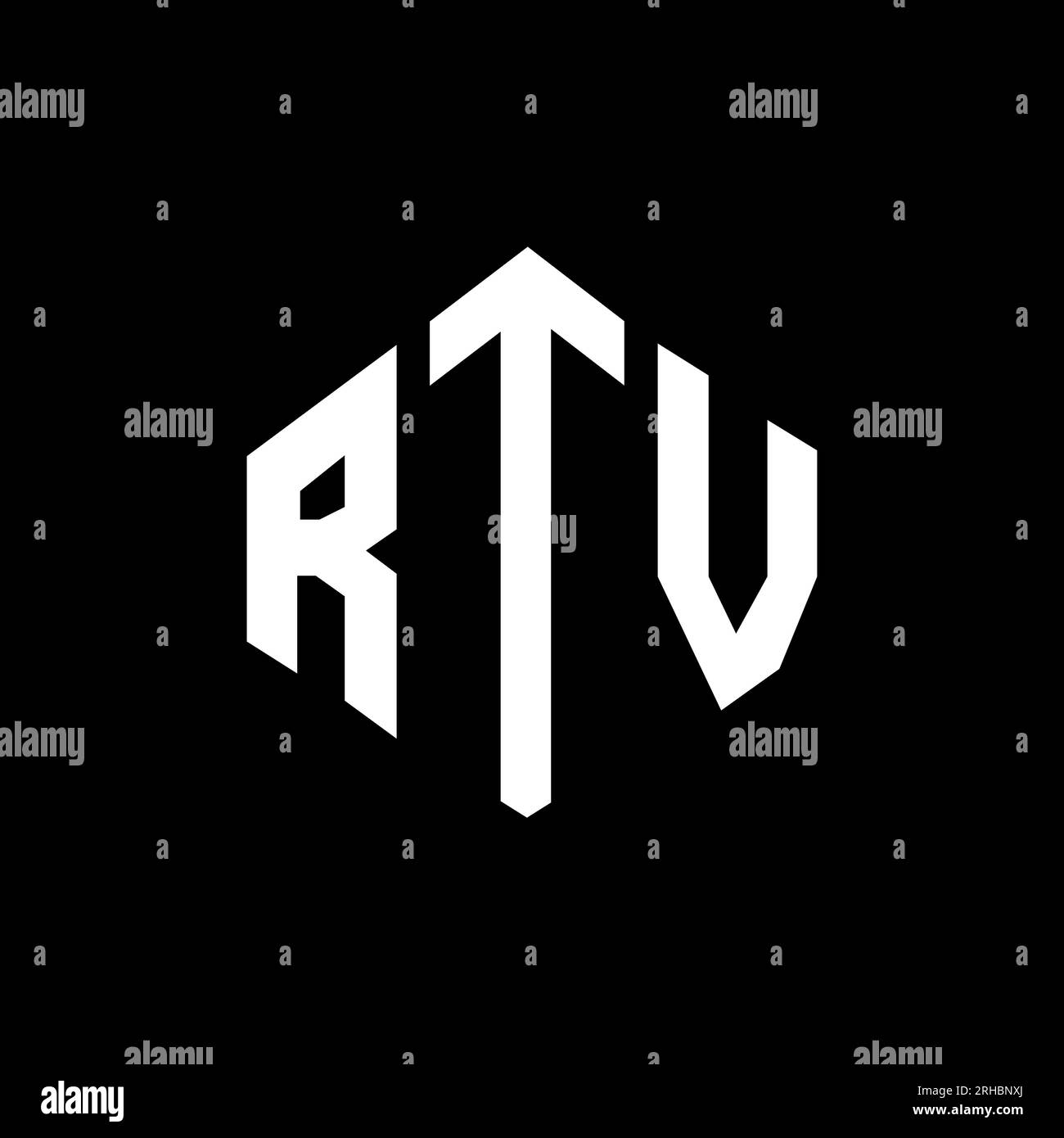 RTV letter logo design with polygon shape. RTV polygon and cube shape ...