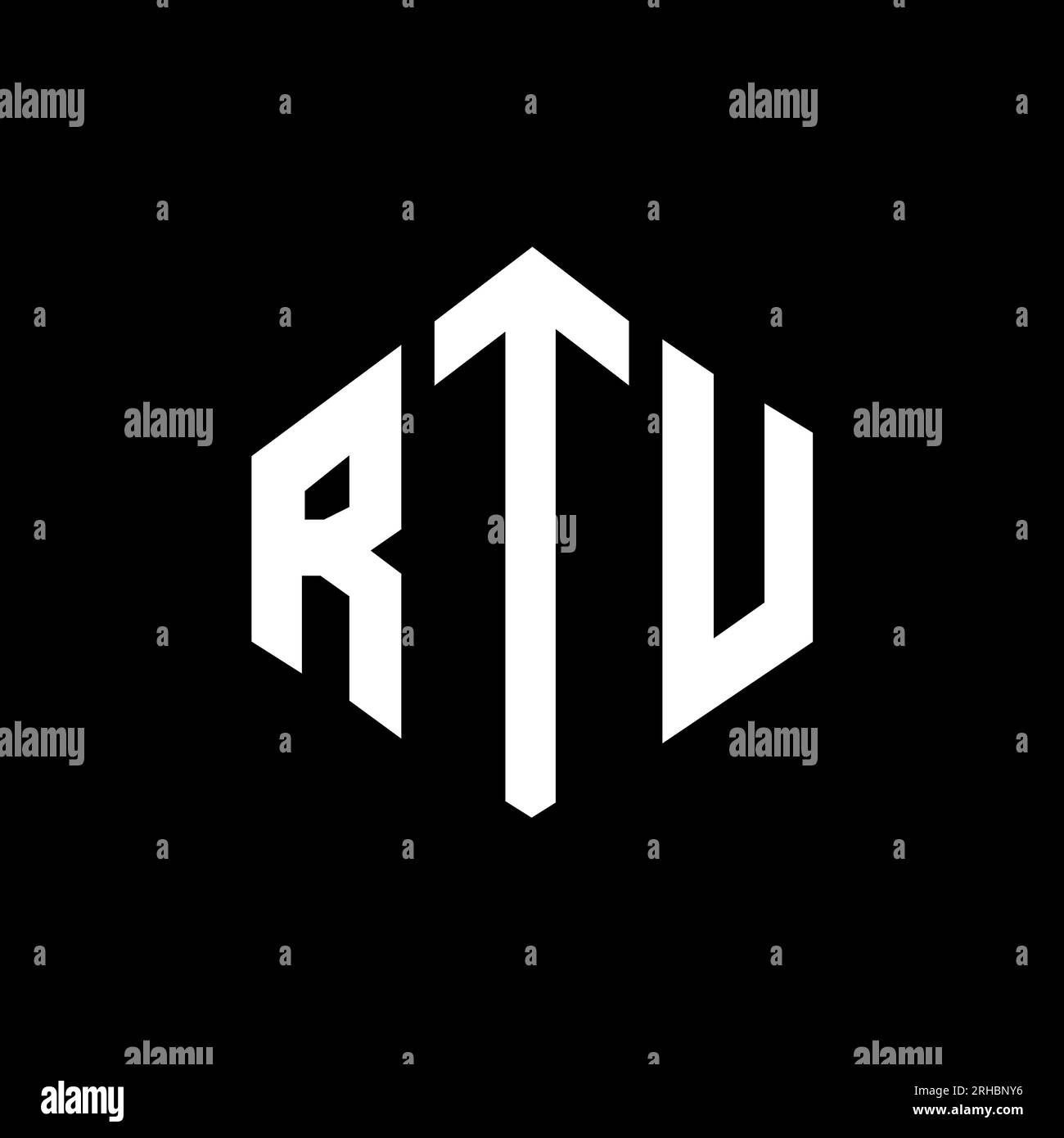 RTU letter logo design with polygon shape. RTU polygon and cube shape ...