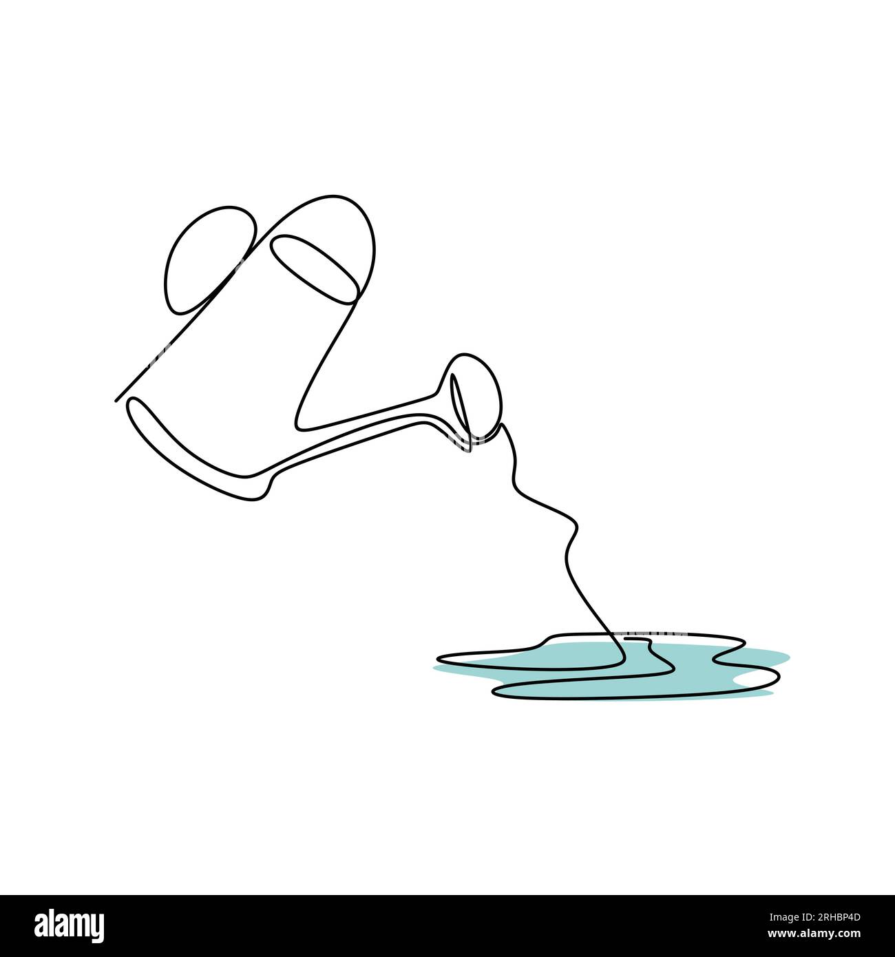 Continuous Line Drawing Watering Plants Stock Vector Image And Art Alamy