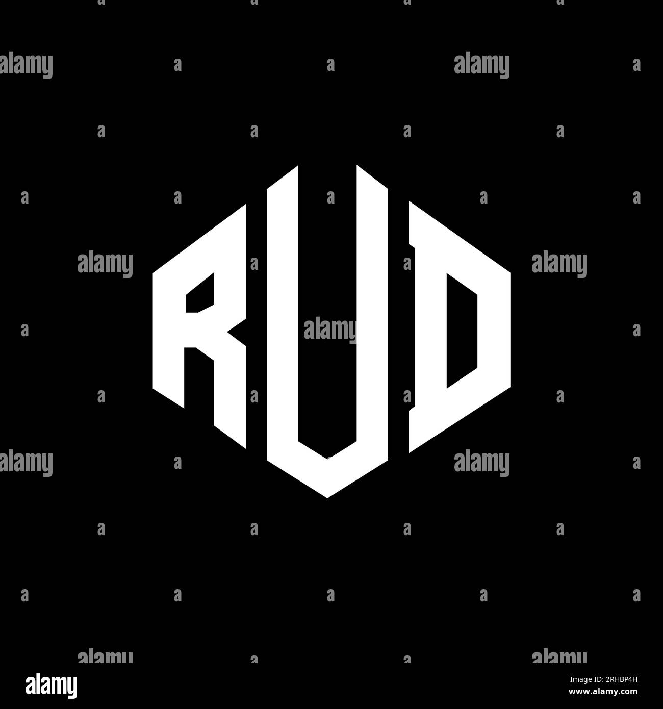 RUD letter logo design with polygon shape. RUD polygon and cube shape logo design. RUD hexagon ...