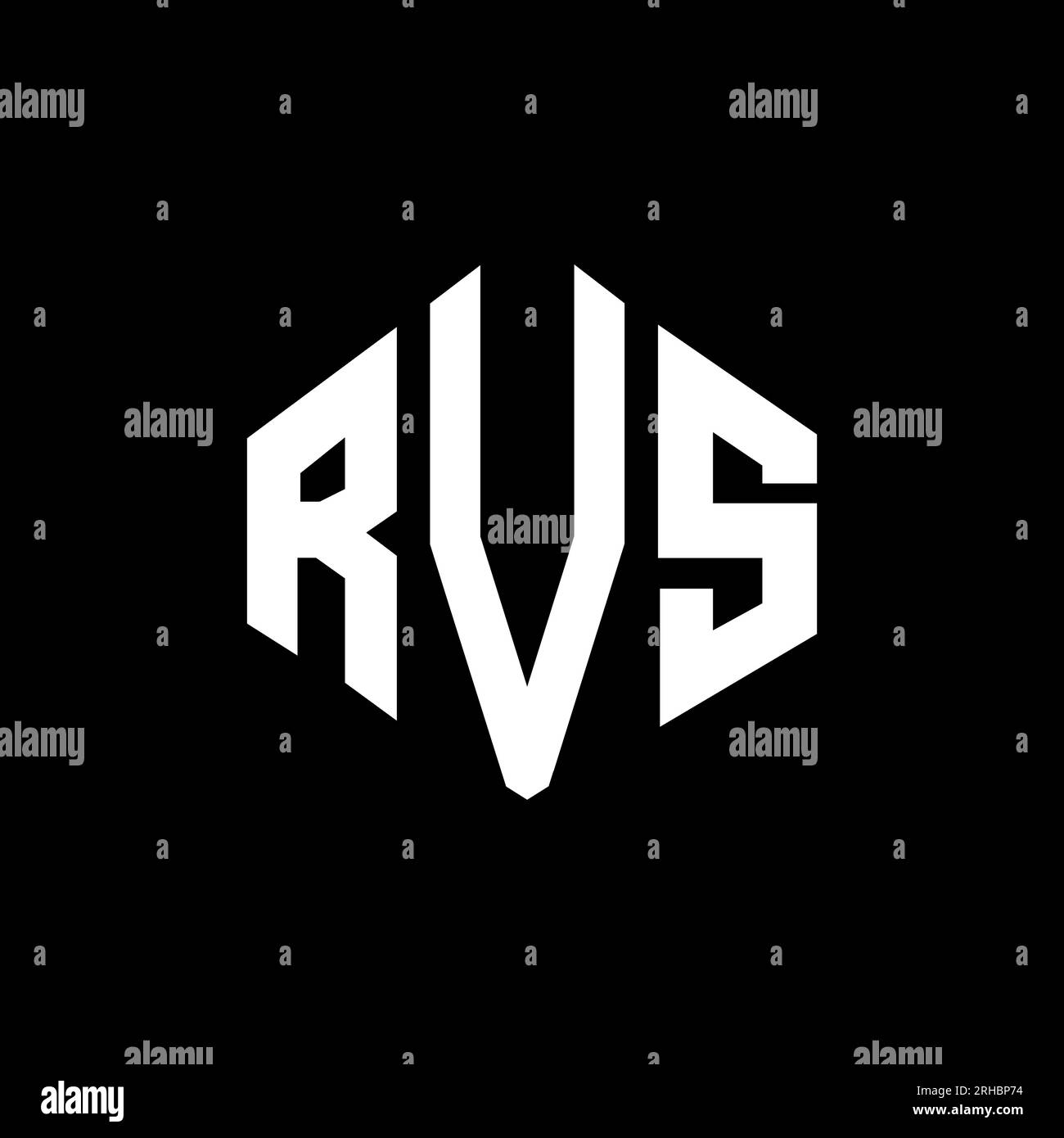 RVS letter logo design with polygon shape. RVS polygon and cube shape ...